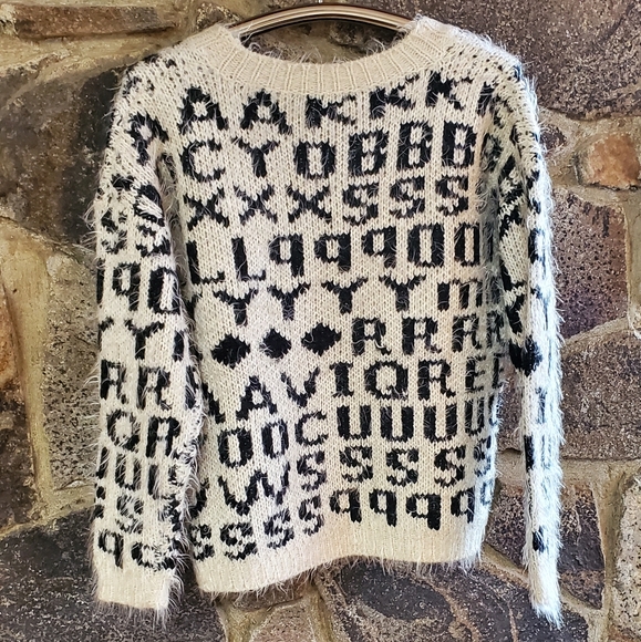 Lumiere | Sweaters | Fuzzy Alphabet Sweater For Men Or Women | Poshmark